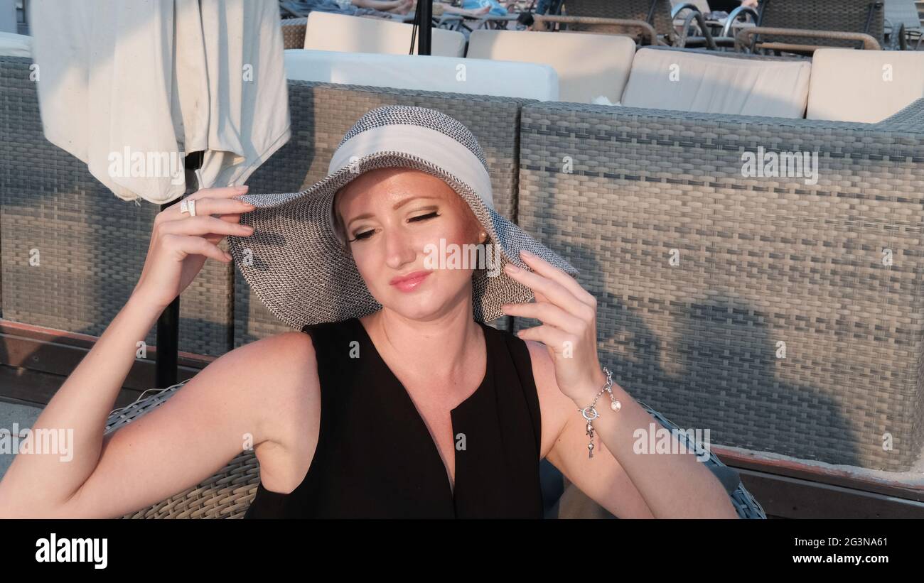 Eastern European Caucasian woman middle aged blonde hair light skin ...