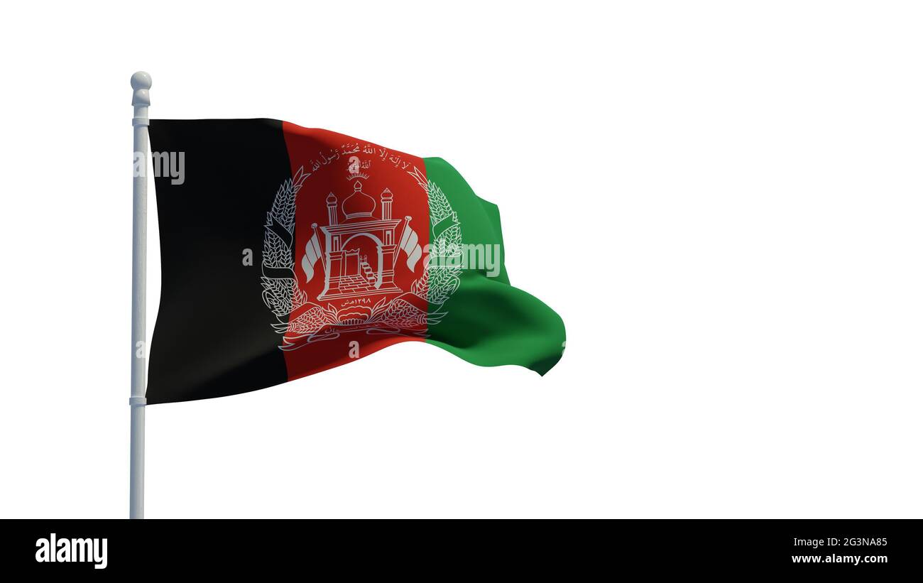Islamic Republic of Afghanistan national flag, waving in the wind. 3d ...