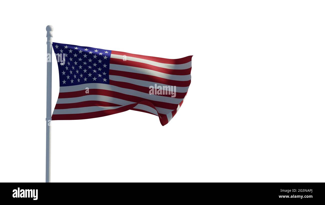 United States of America (USA) flag, waving in the wind - 3d rendering ...