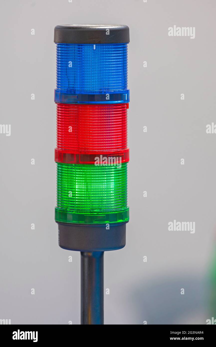 Green Signal at Stack Light Machine Production Go Stock Photo - Alamy