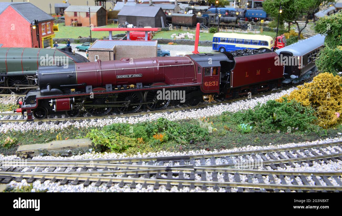 The Duchess of Atholl pulling the Royal Train on a model railway Stock ...