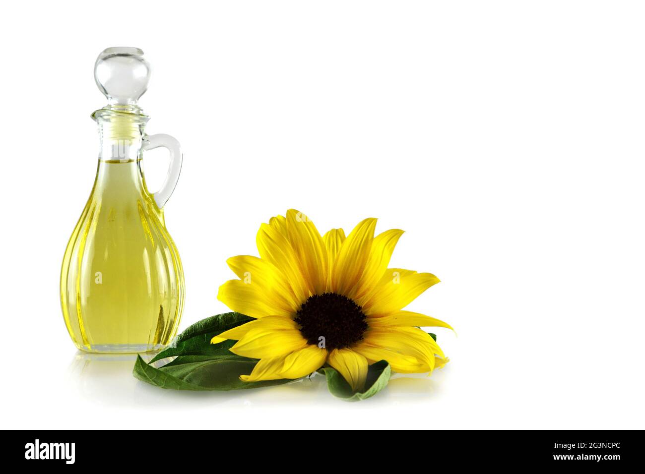 Sunflower oil in a decanter isolated on white background Stock Photo ...
