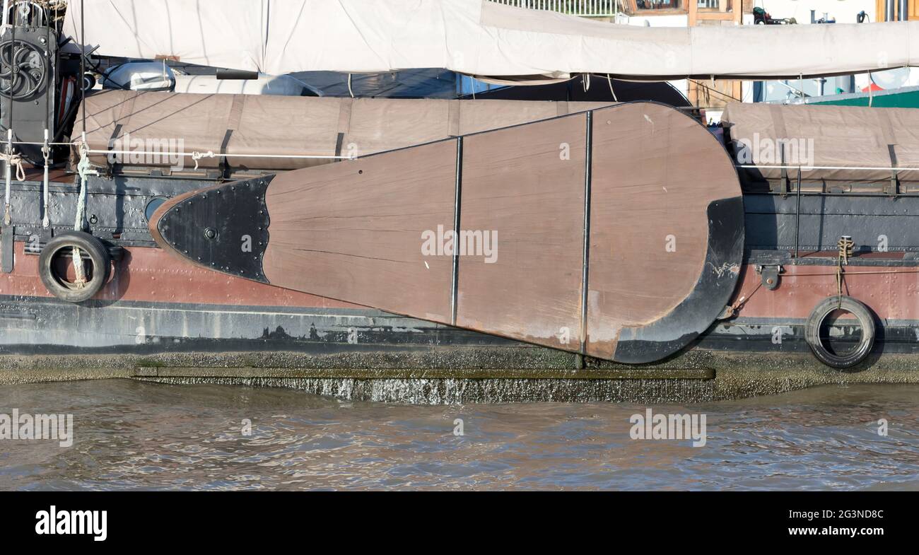 Large side sword at the side of an ship Stock Photo - Alamy