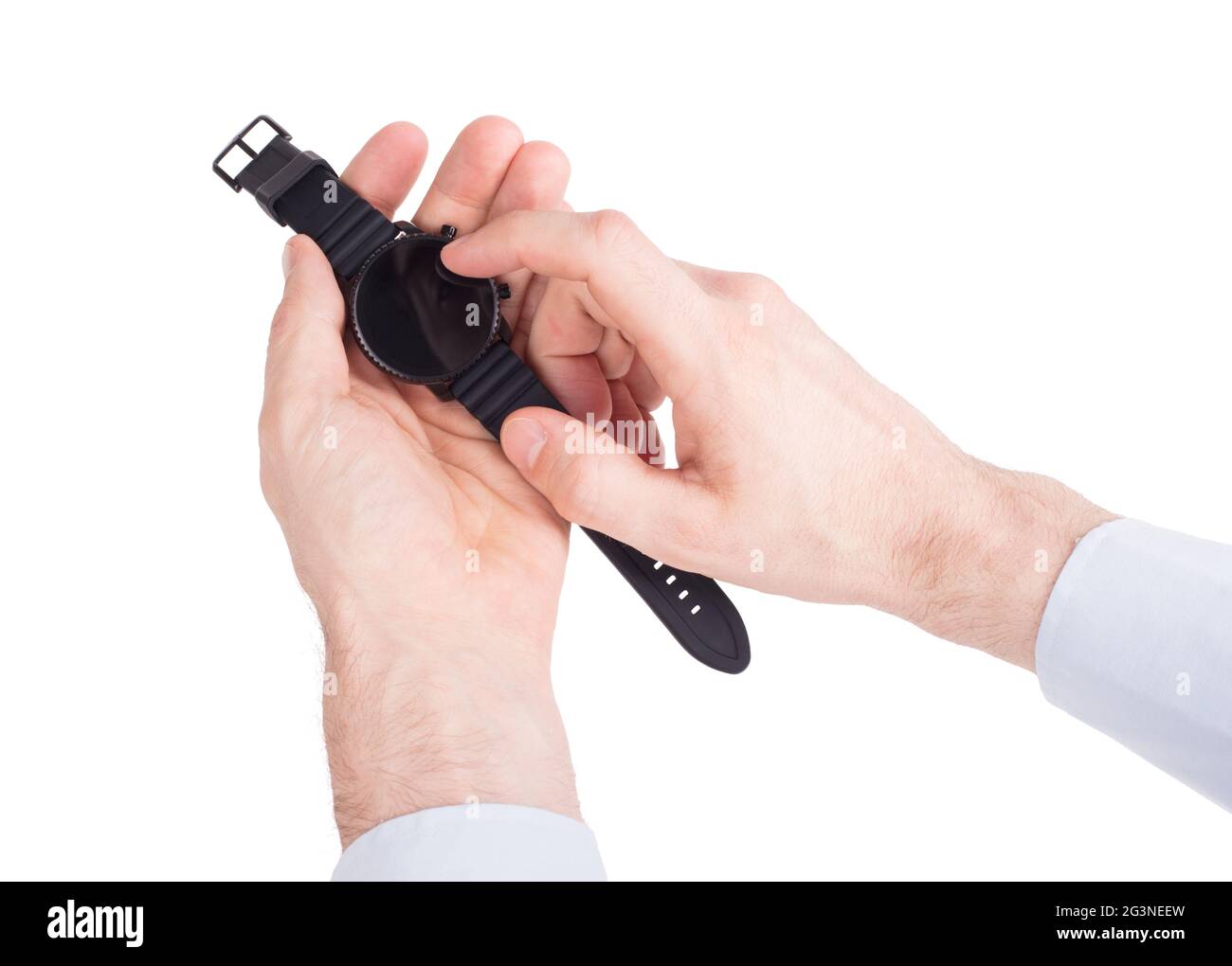 Black smartwatch isolated Stock Photo - Alamy