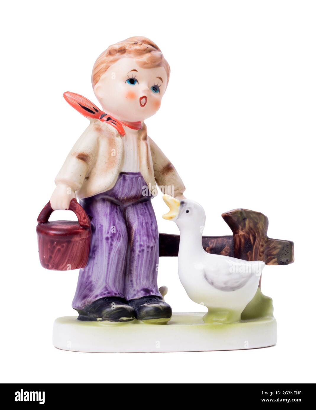 Very old statue, small ceramic boy Stock Photo - Alamy