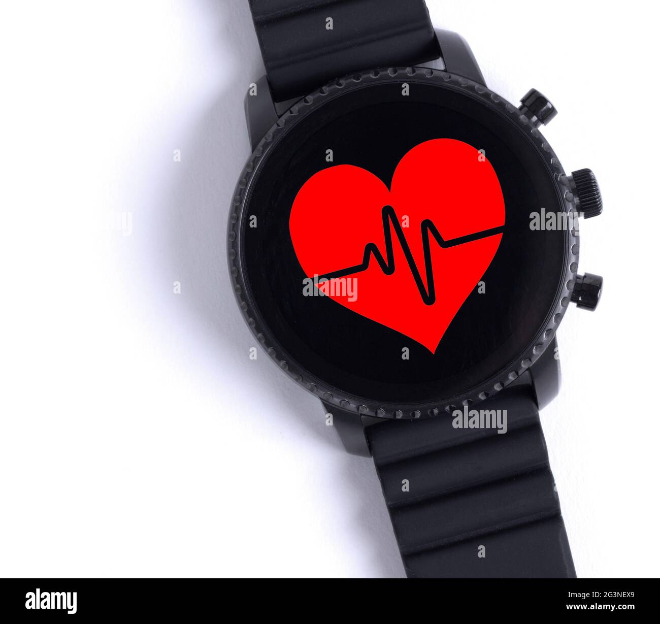 Black smartwatch isolated, heartbeat Stock Photo - Alamy