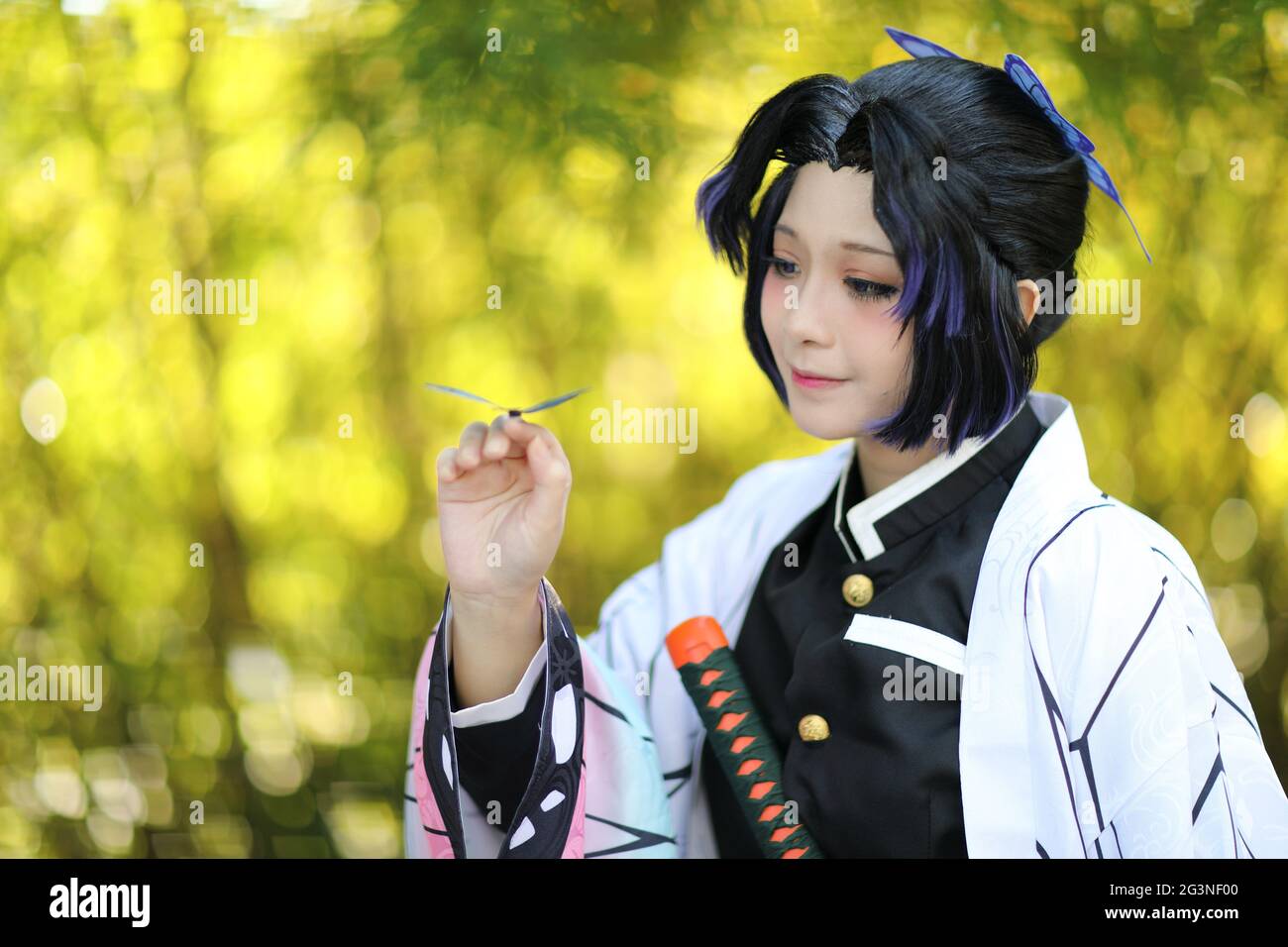 Japan anime cosplay portrait of girl with comic costume with japanese ...