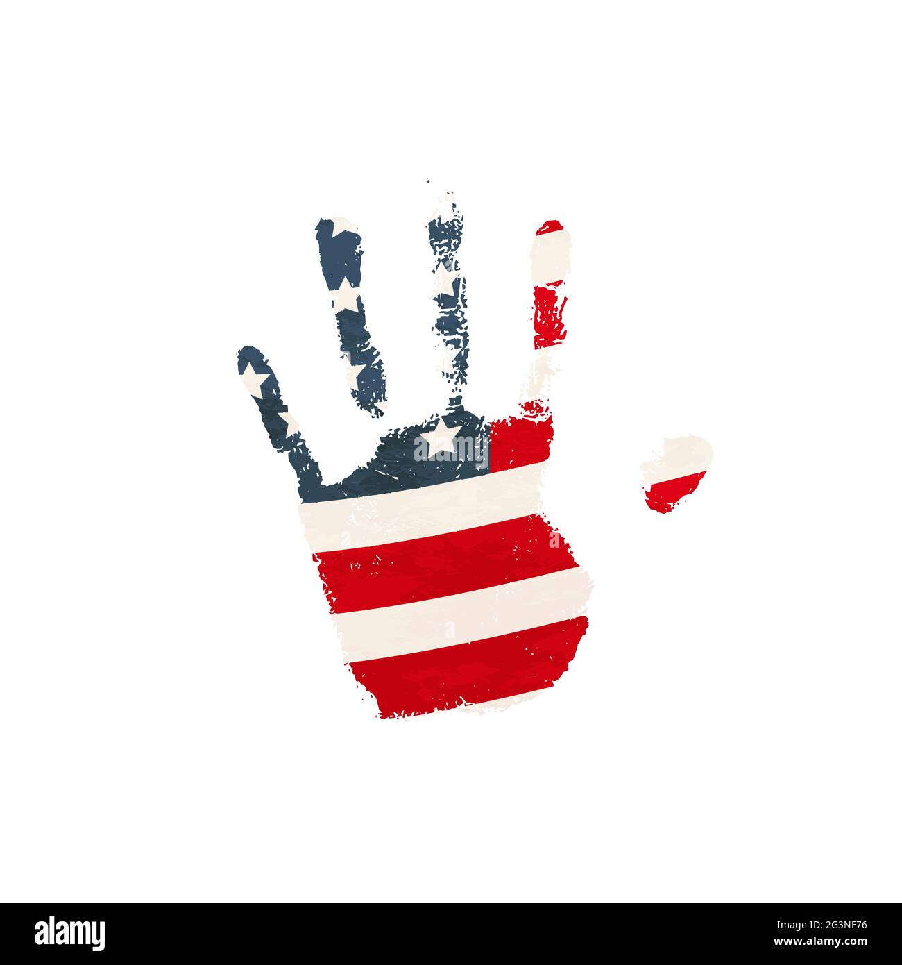Realistic human palm print with USA flag on white Stock Vector Image ...