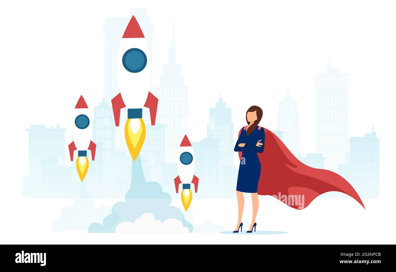 Vector of an ambitious businesswoman starting a new project Stock ...