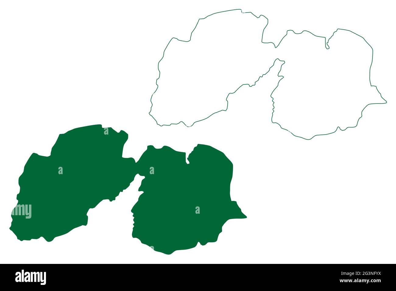 Phek district (Nagaland State, Republic of India) map vector ...