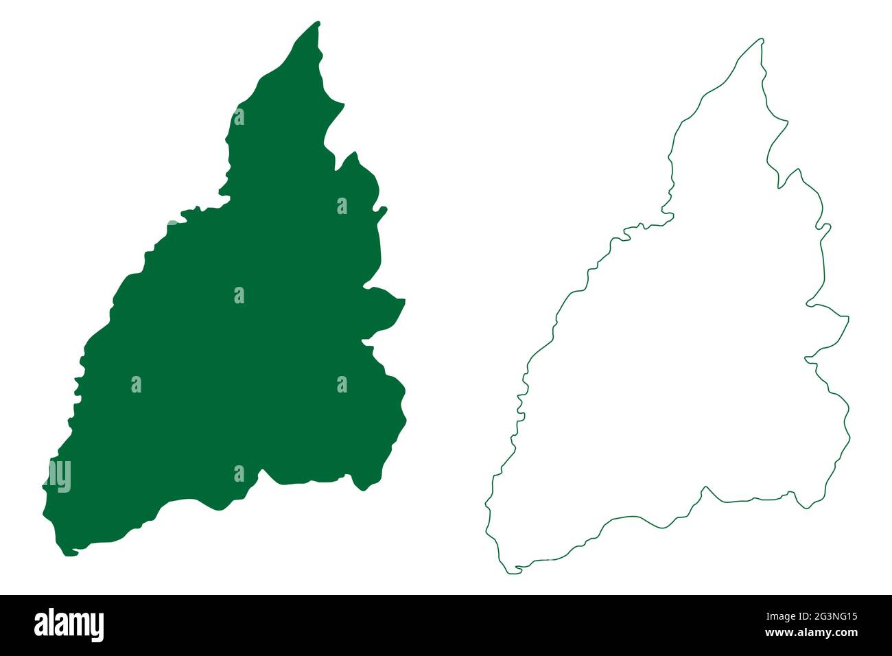 Wokha district (Nagaland State, Republic of India) map vector ...