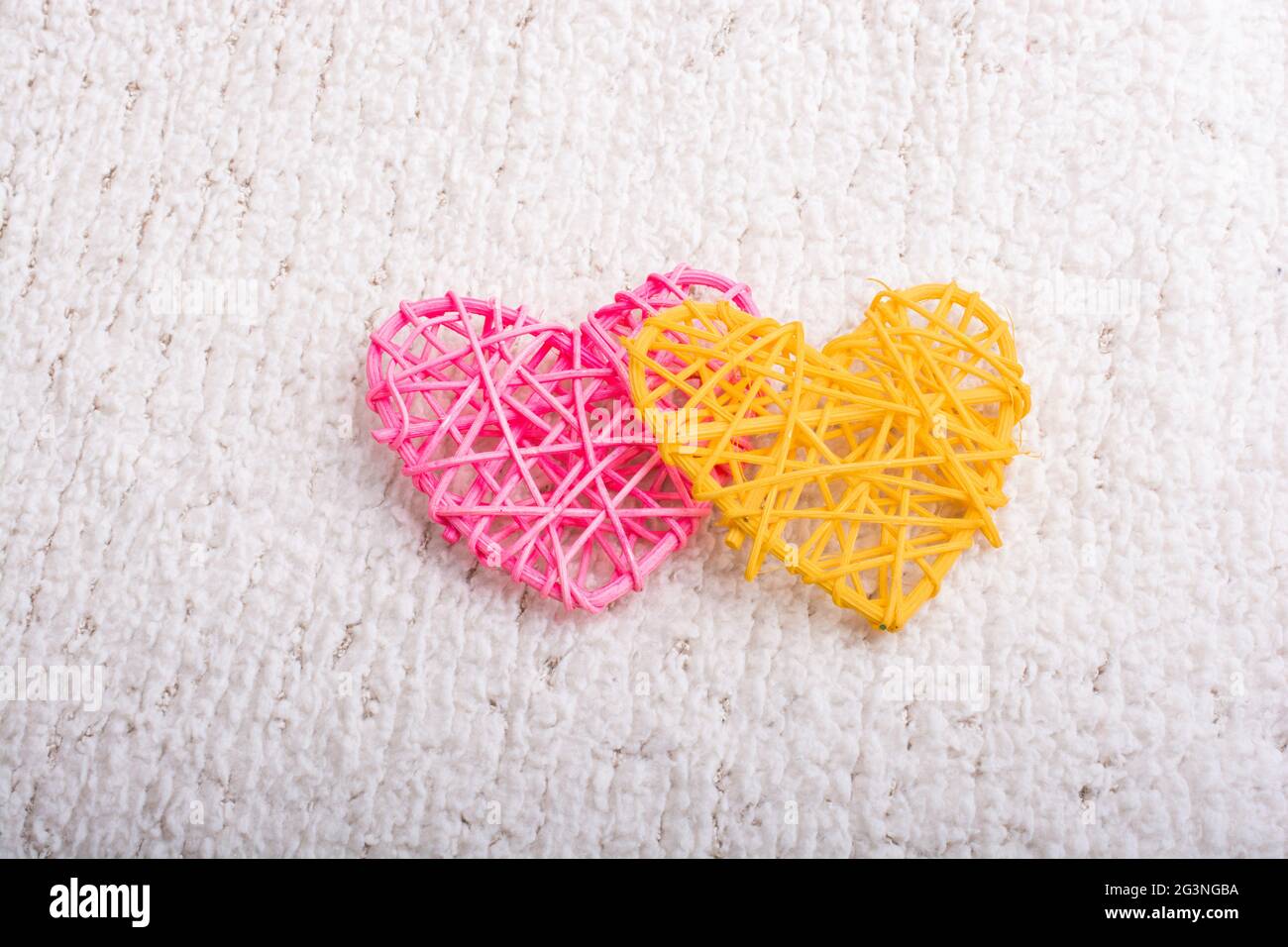Handmade straw heart or valentines day object Stock Photo - Alamy