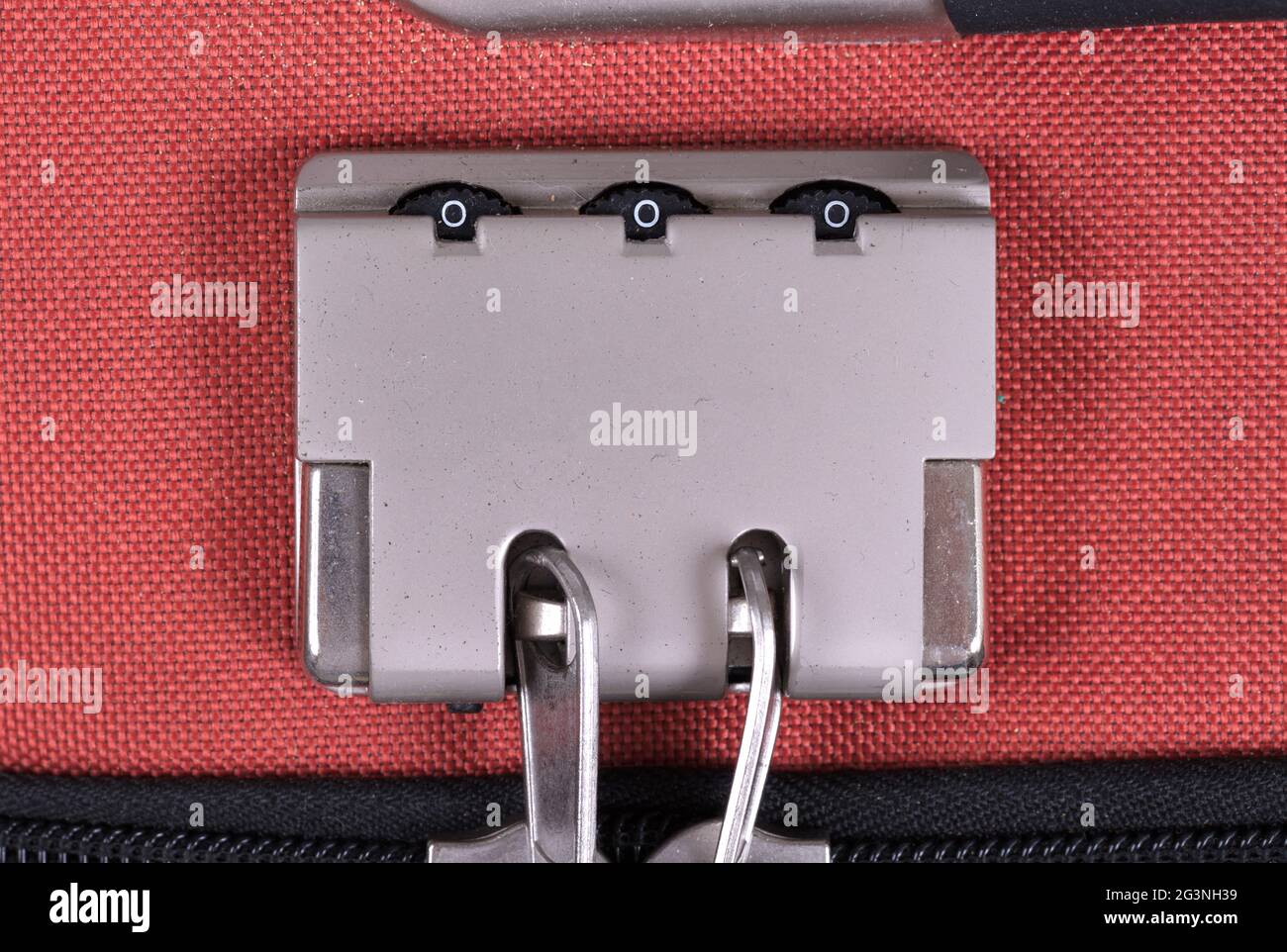 Combination lock on suitcase travel bag. Number, steel Stock Photo - Alamy