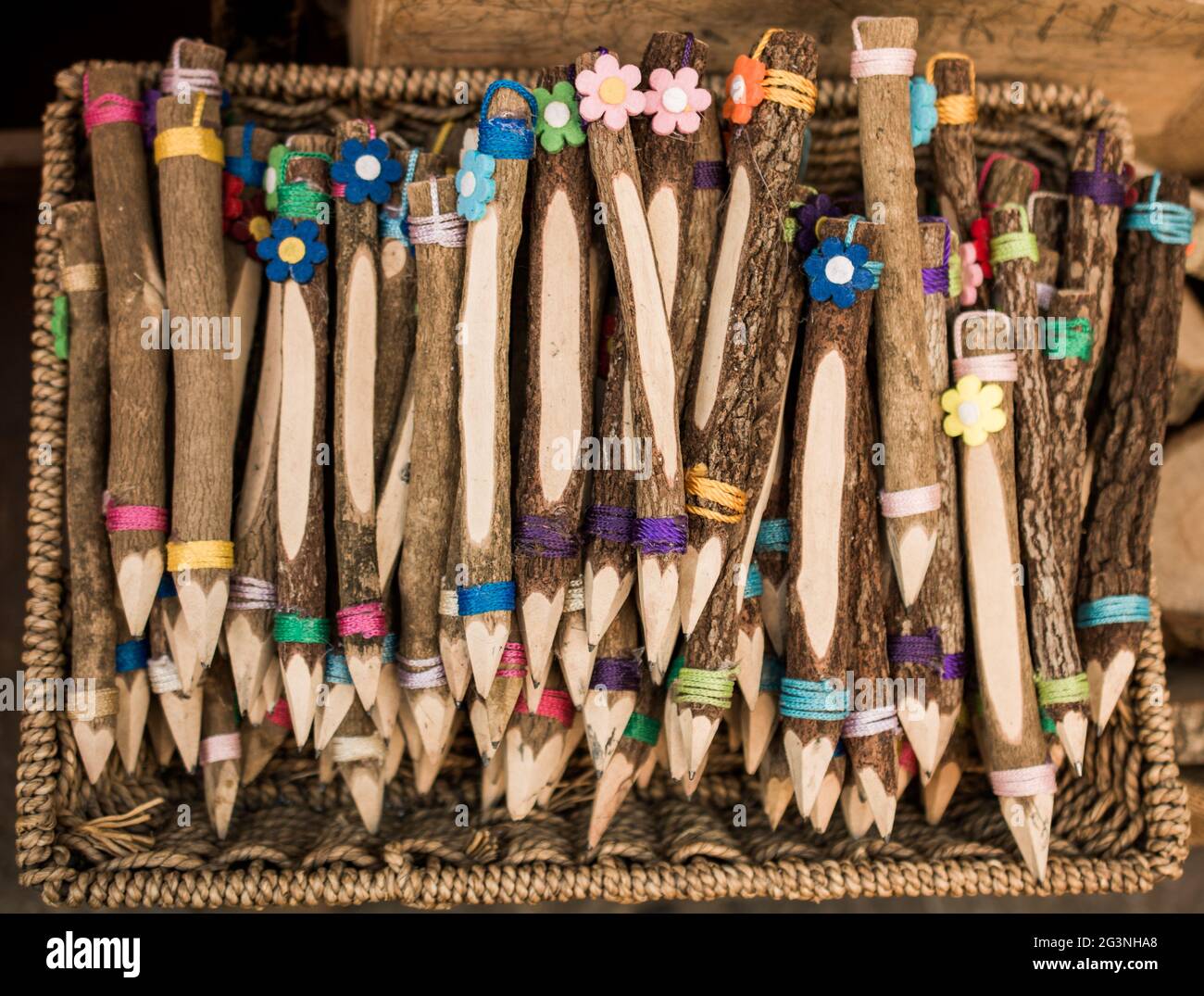 Color pencil made from real stick wood Stock Photo - Alamy