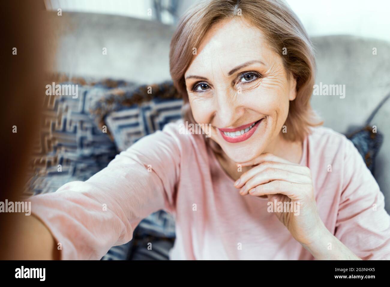Beautiful blonde middle aged woman hi-res stock photography and images ...