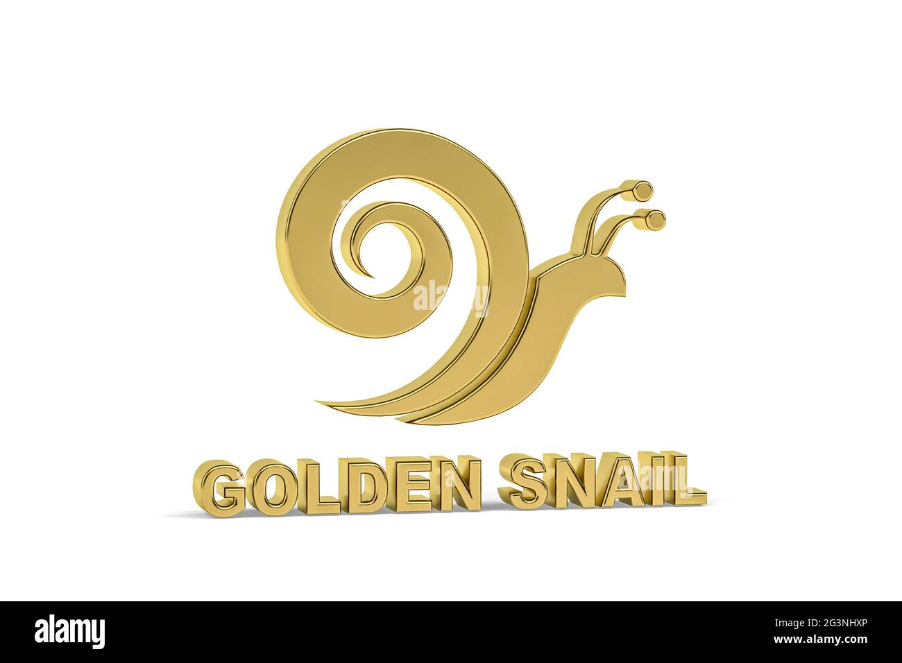 Golden 3d snail icon isolated on white background - 3d render Stock ...