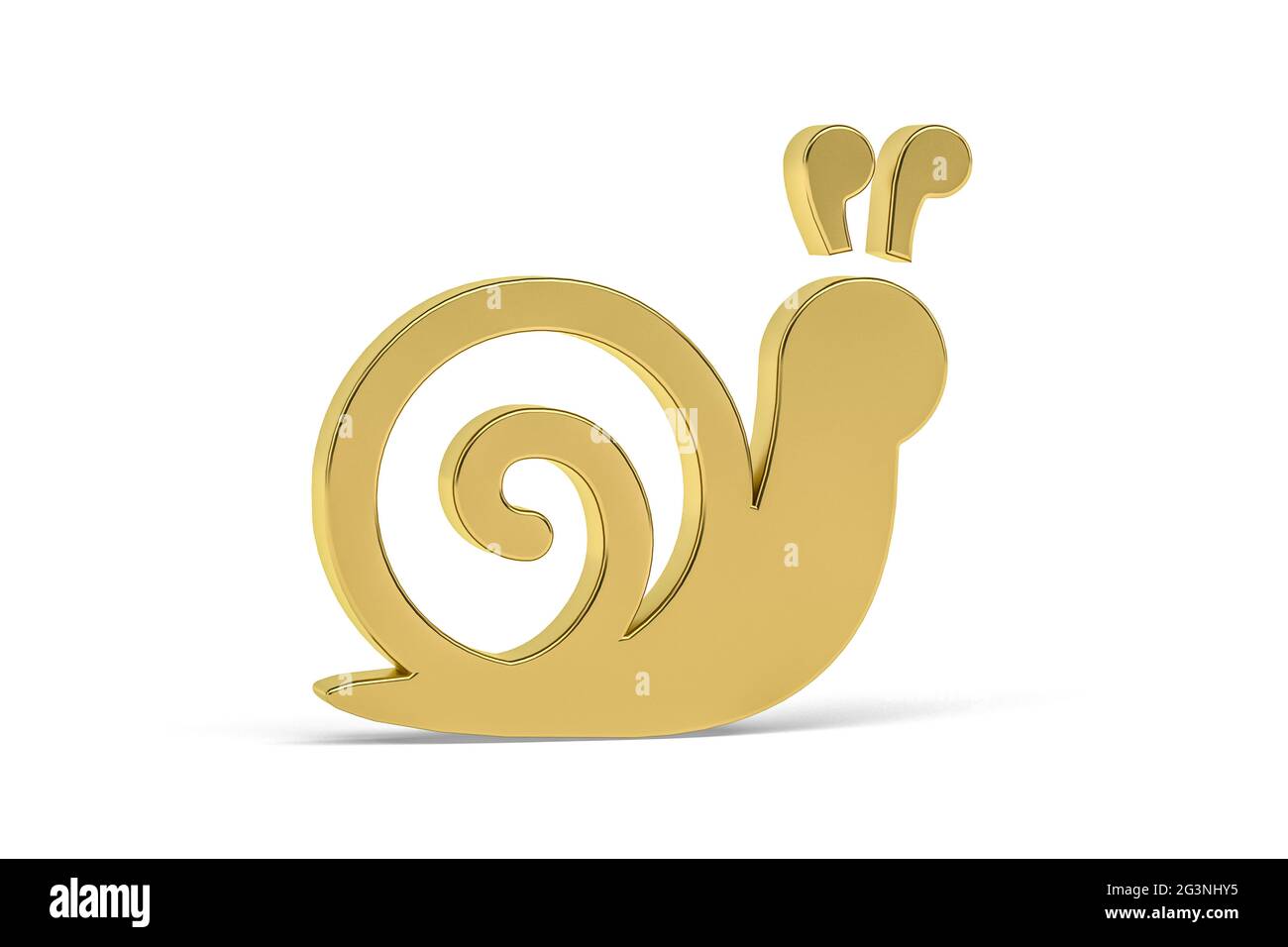 Golden 3d snail icon isolated on white background - 3d render Stock ...