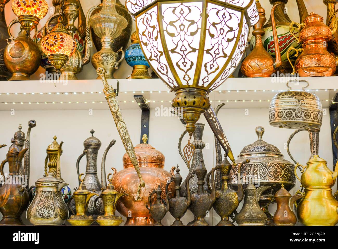 Mosaic Ottoman lamps from Grand Bazaar Stock Photo - Alamy