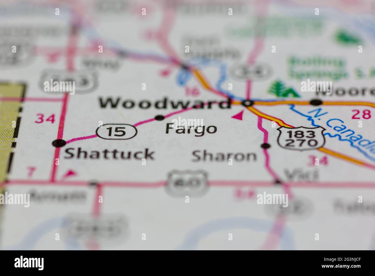 Fargo Oklahoma USA shown on a Geography map or road map Stock Photo - Alamy