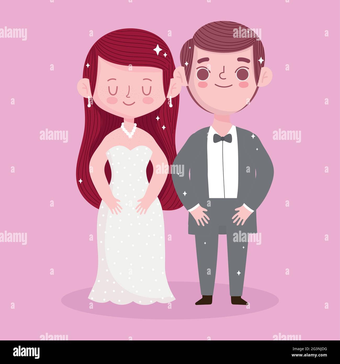 cute bride and groom Stock Vector Image & Art - Alamy