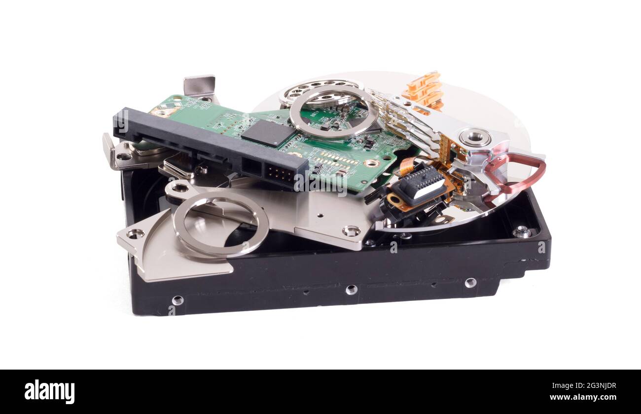 Harddisk close-up details of the computer, harddisk in parts Stock ...