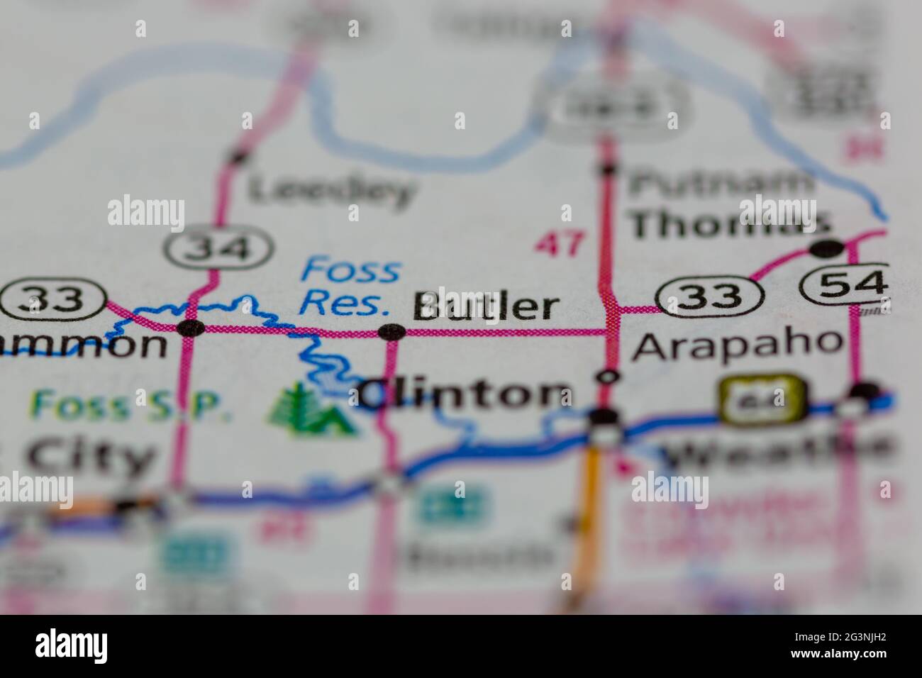 Map of butler oklahoma hi-res stock photography and images - Alamy