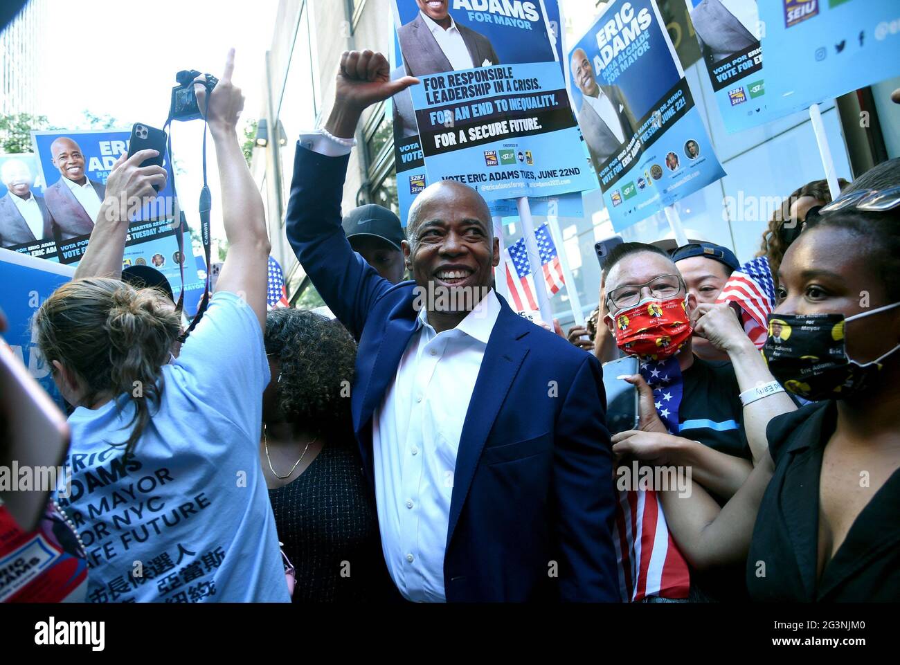New York, NY, USA. 16th June, 2021. Eric Adams at arrivals for New York ...