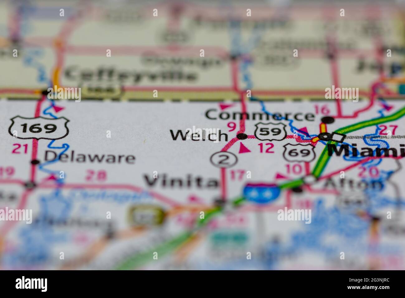 Map of welch oklahoma hi-res stock photography and images - Alamy