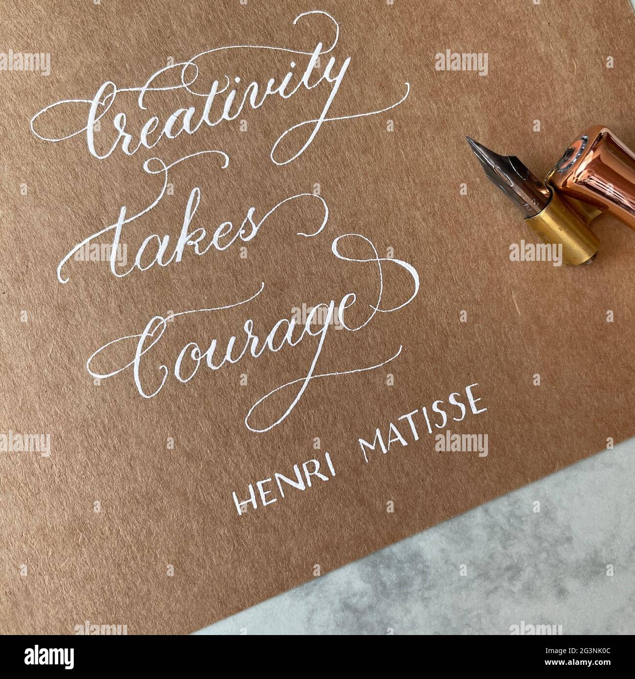 Creativity takes courage - beautiful quote made with pointed pen and ...
