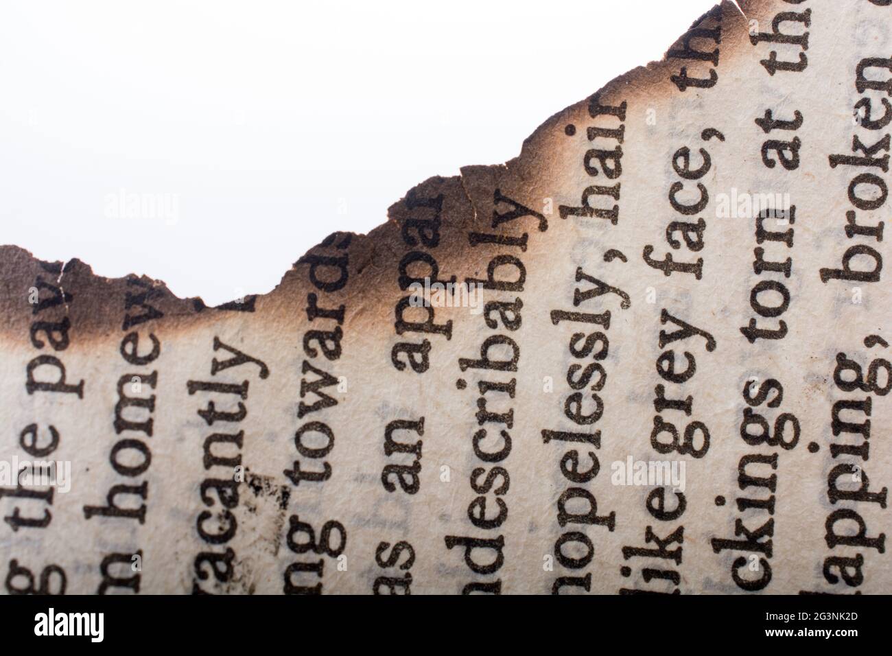 Torn writing paper on white hi-res stock photography and images - Alamy