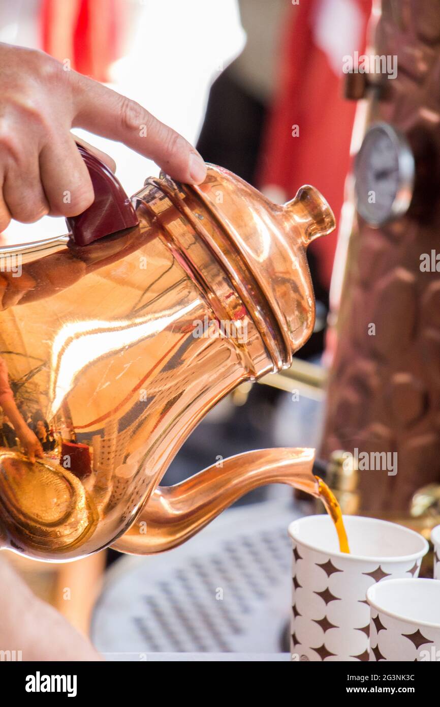 Turkish tea pot made in a traditional style Stock Photo - Alamy
