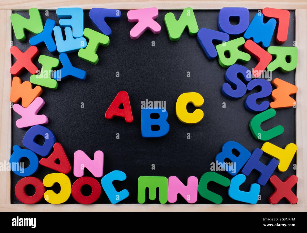 Colorful ABC Letters made of wood Stock Photo - Alamy