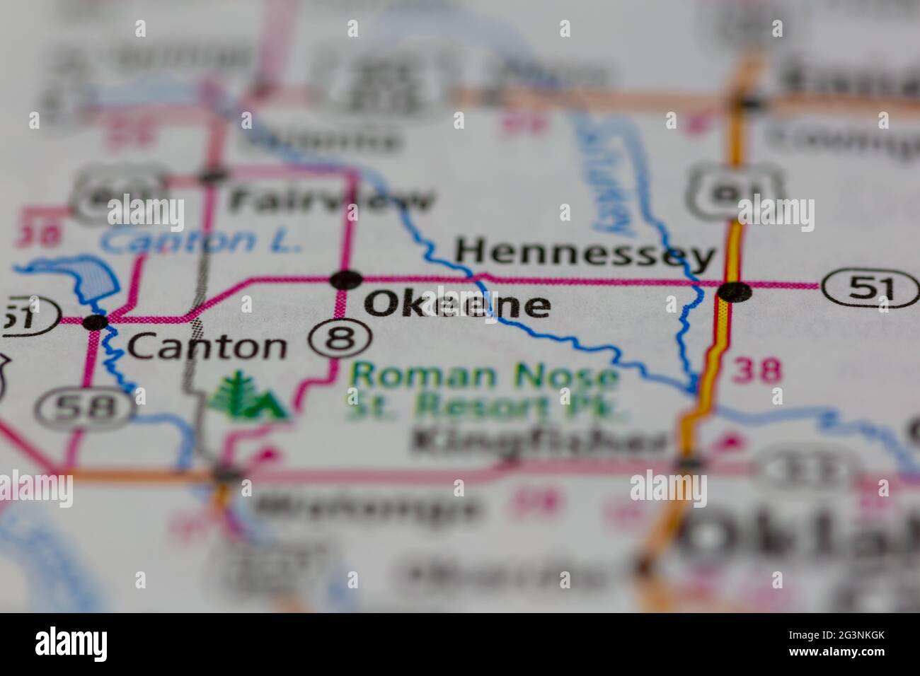 Okeene map hi-res stock photography and images - Alamy