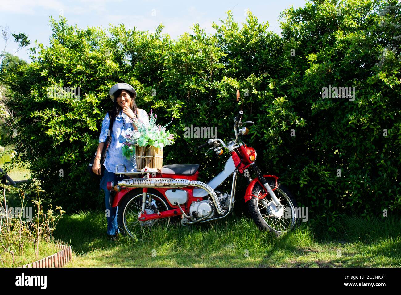 Asian traveler thai women travel visit and posing portrait with classic ...