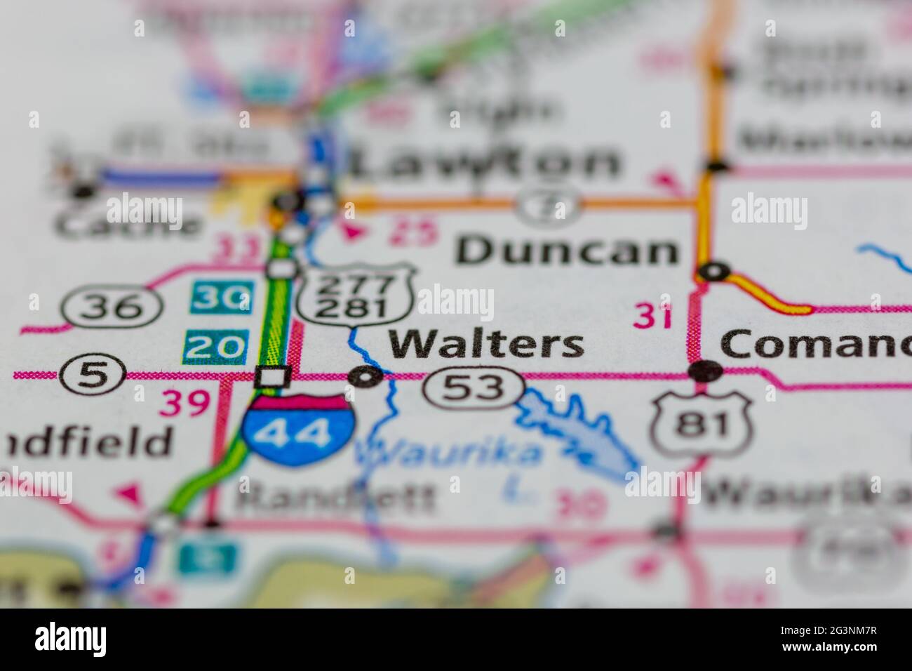 Map of walters oklahoma hi-res stock photography and images - Alamy