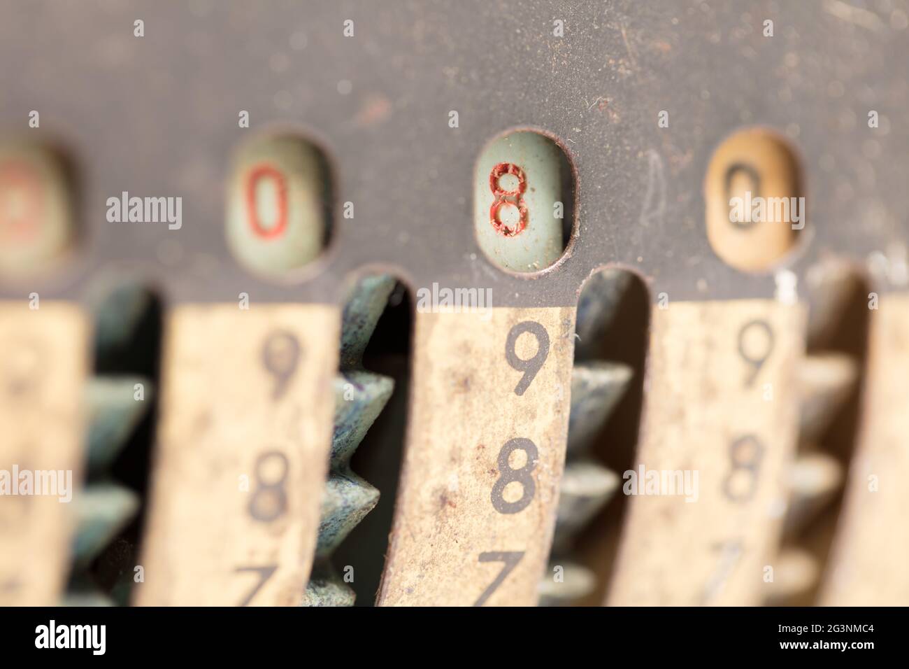 Vintage manual adding machine isolated - 8 Stock Photo - Alamy