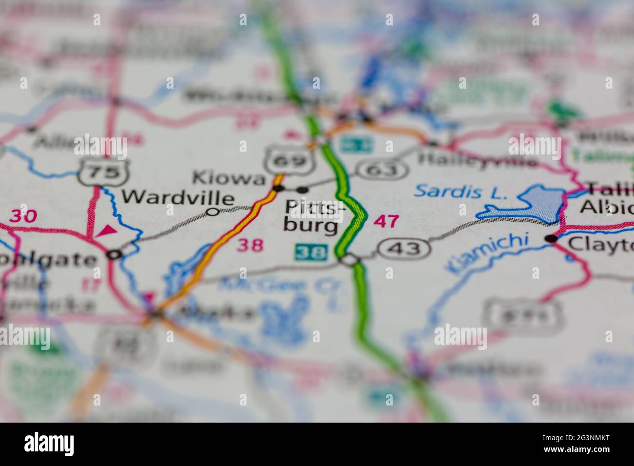 Map of pittsburg oklahoma hi-res stock photography and images - Alamy