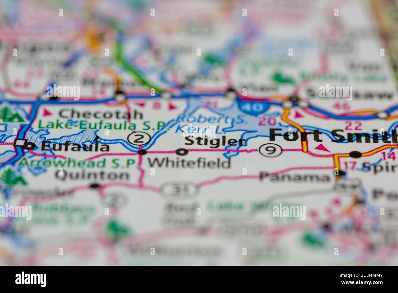 Stigler Oklahoma USA shown on a Geography map or road map Stock Photo ...