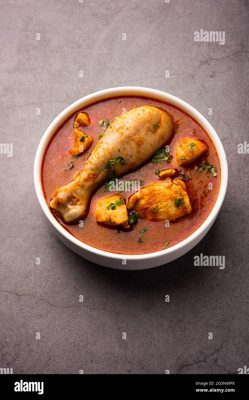 Spicy Reddish Chicken Curry or red Murgh Masala or korma. Indian non ...