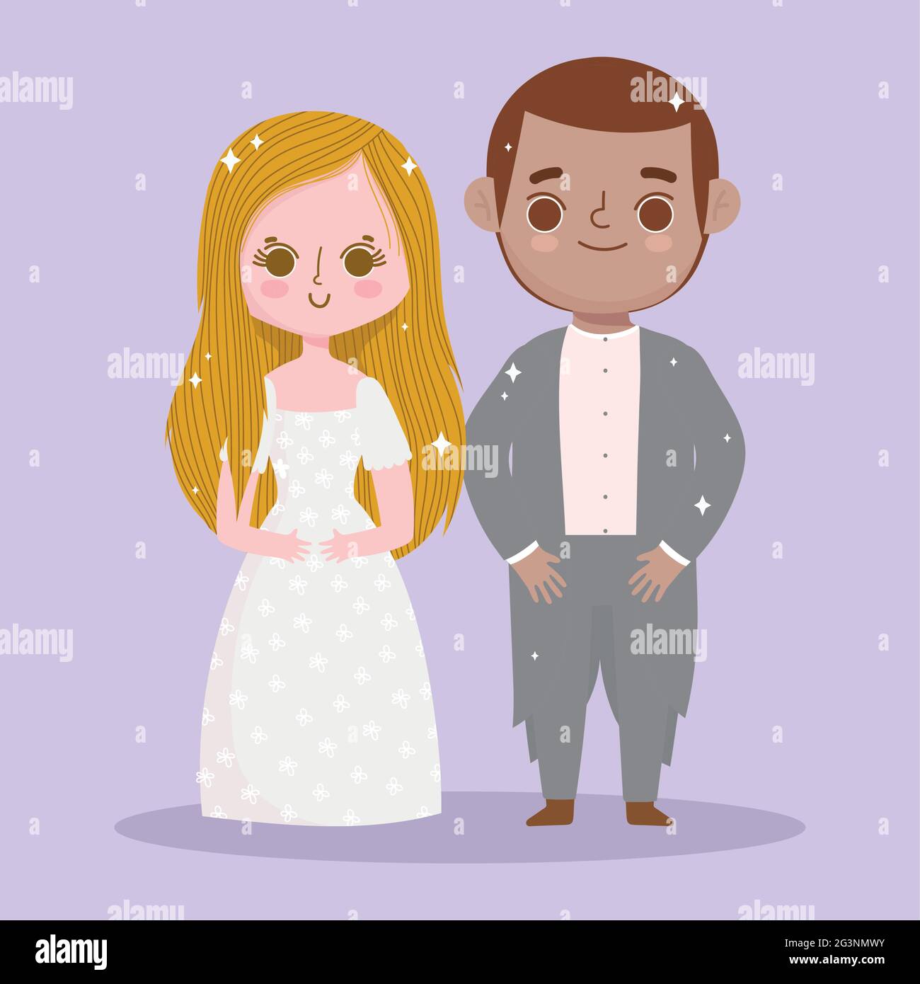 bride and groom cartoon Stock Vector Image & Art - Alamy