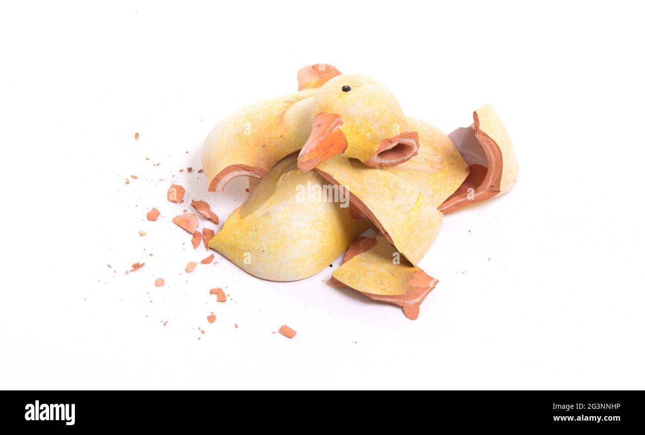 Broken statue of a duckling Stock Photo - Alamy