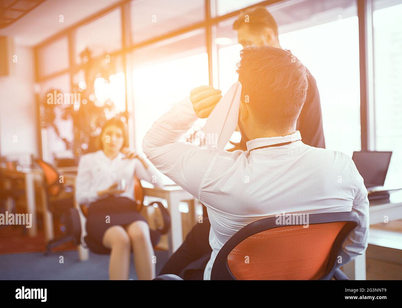 Back view professional office hi-res stock photography and images - Alamy