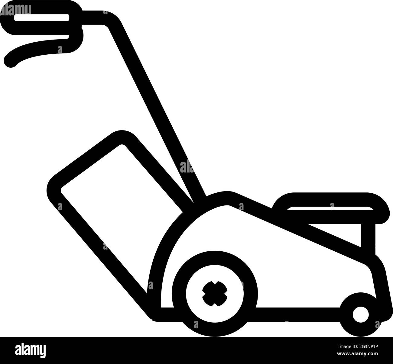 Lawn Mower Icon. Bold outline design with editable stroke width. Vector ...