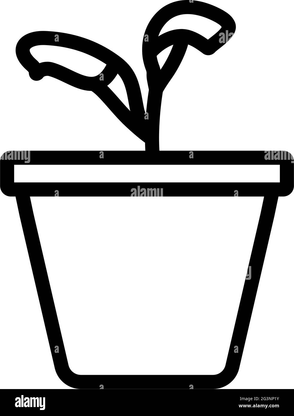 Seedling Icon Bold Outline Design With Editable Stroke Width Vector Illustration Stock Vector