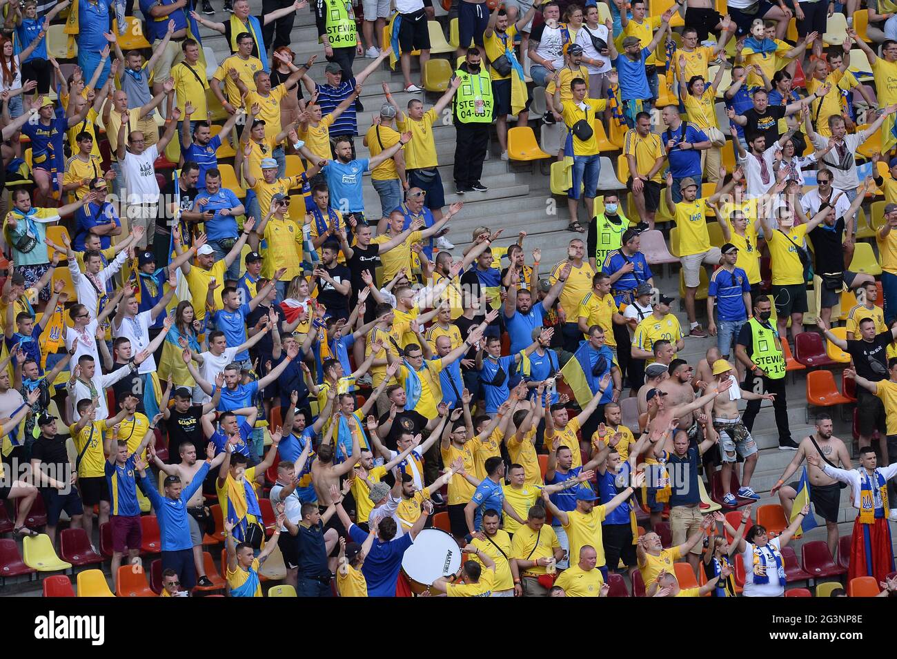 Ukrainian fans during the UEFA Euro 2020 Championship Group C match ...