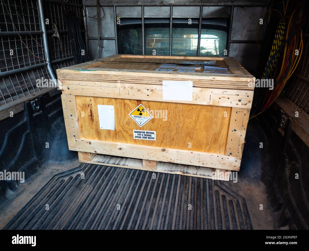 Radiation warning sign on the Hazardous materials transport label Class ...