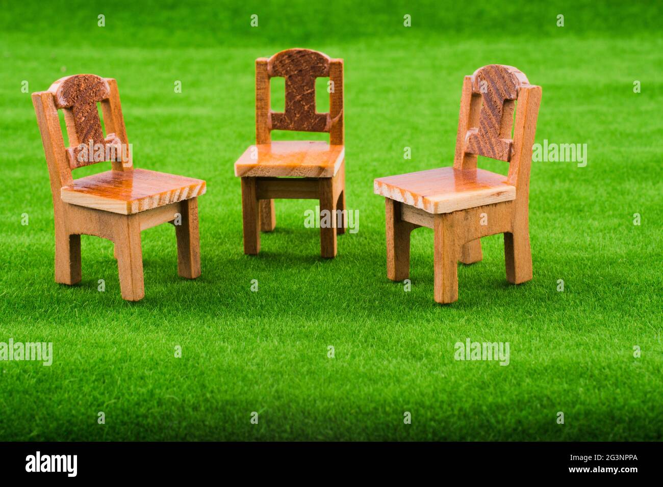 Brown color wooden toy chair Stock Photo - Alamy