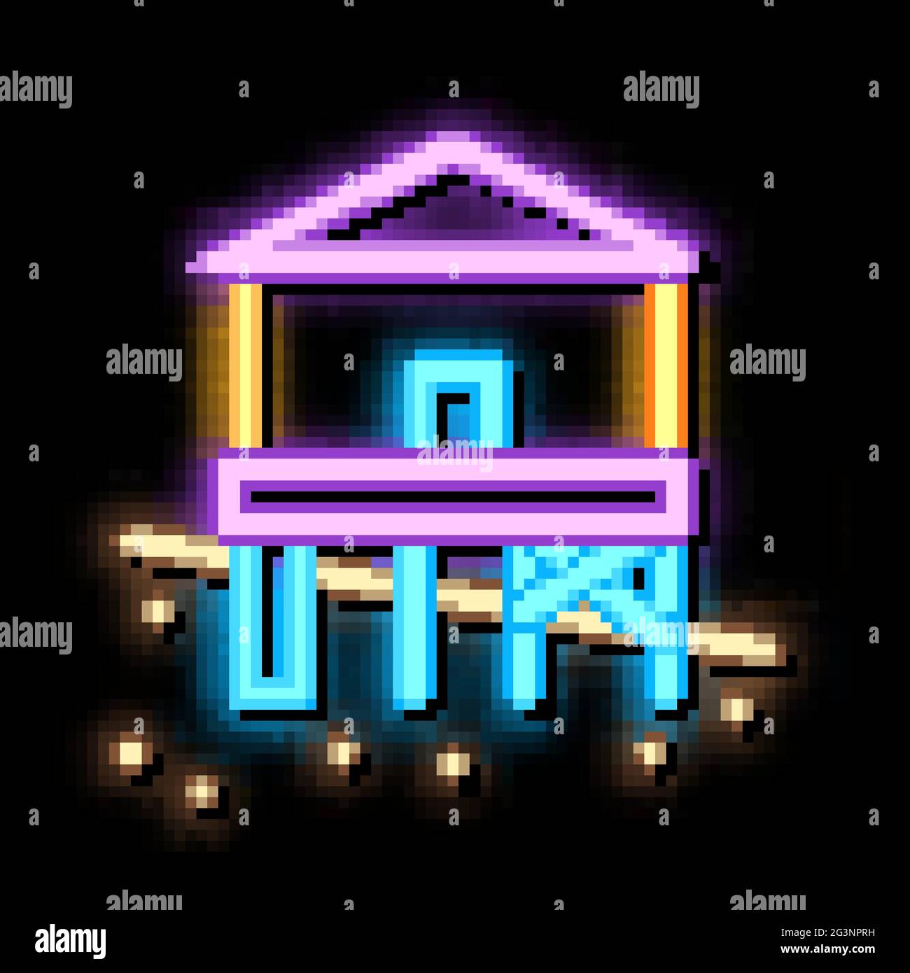 mixed type of built foundation neon glow icon illustration Stock Vector ...