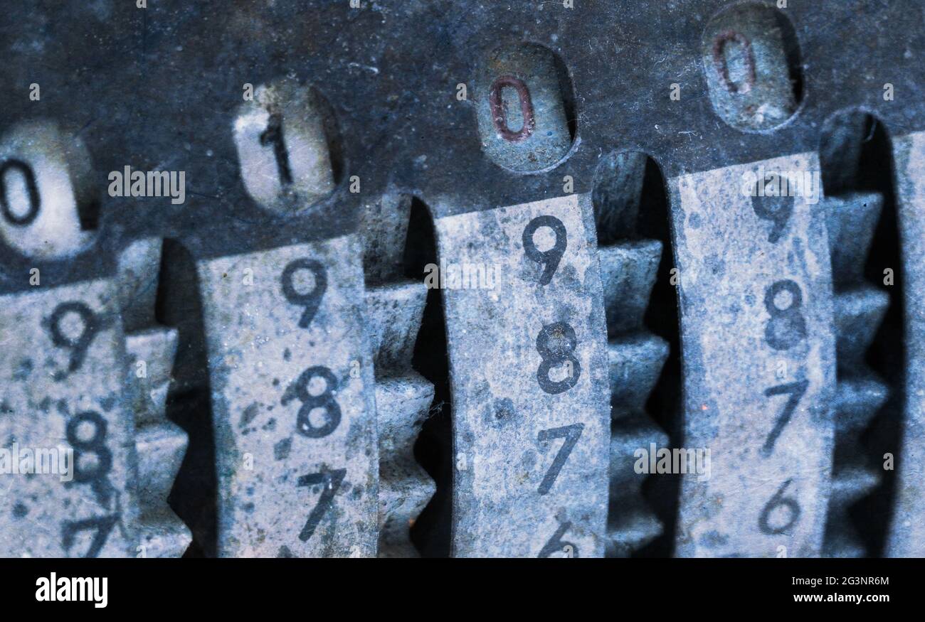 Vintage manual adding machine isolated - 100 Stock Photo - Alamy