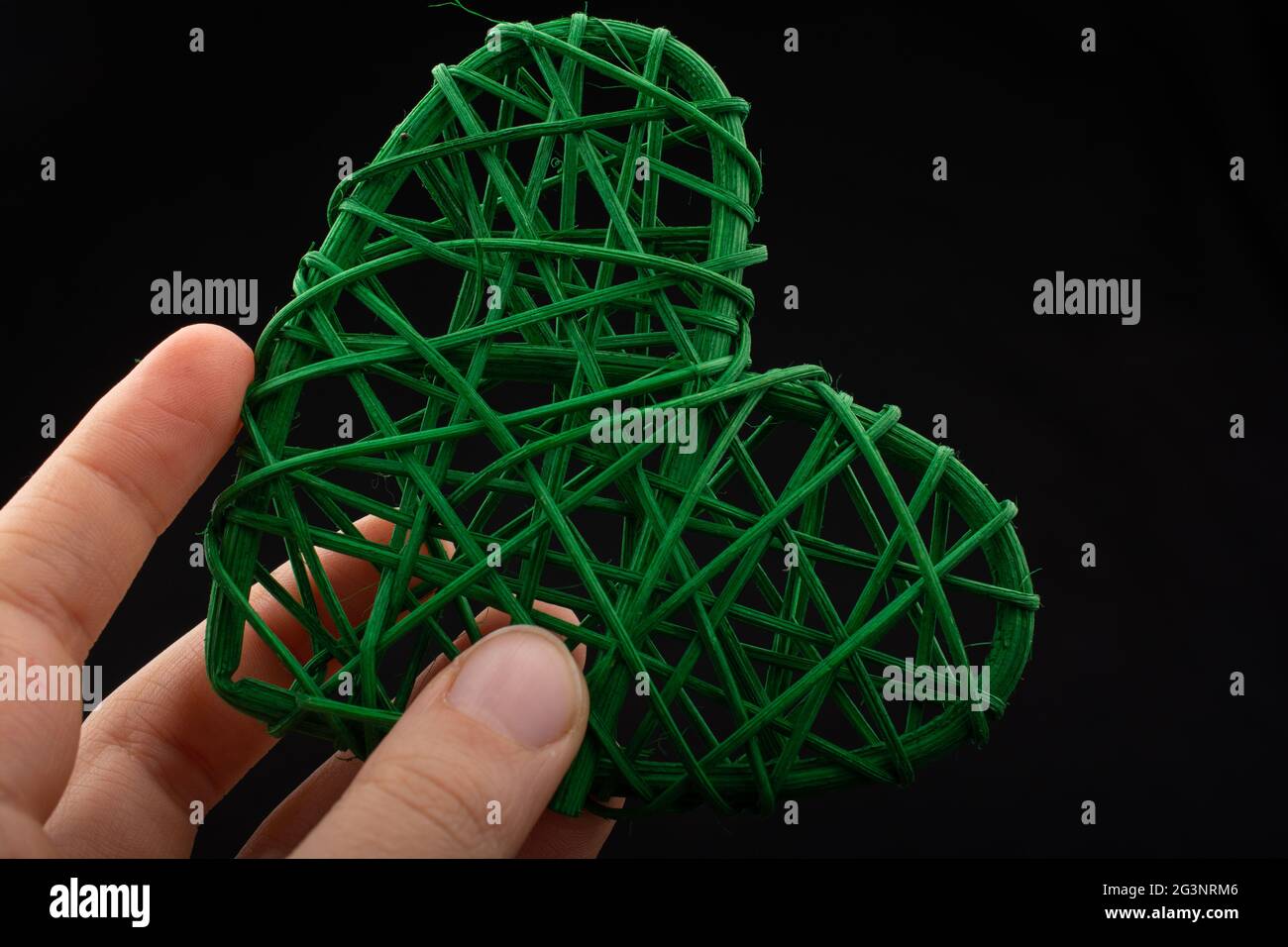 Handmade straw heart or valentines day object Stock Photo - Alamy